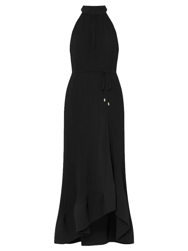 MILLY Nalani Pleated Midi-dress - Black