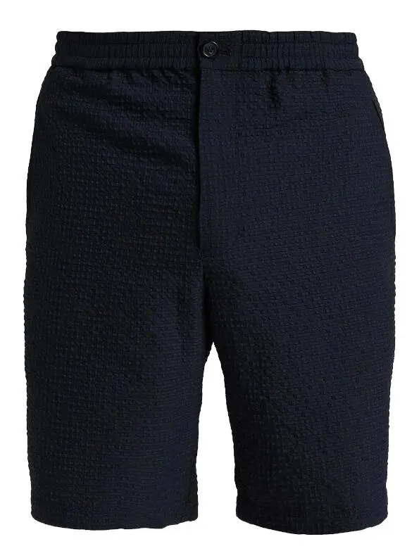Emporio Armani Textured Tech Seersucker Shorts - Dark Navy