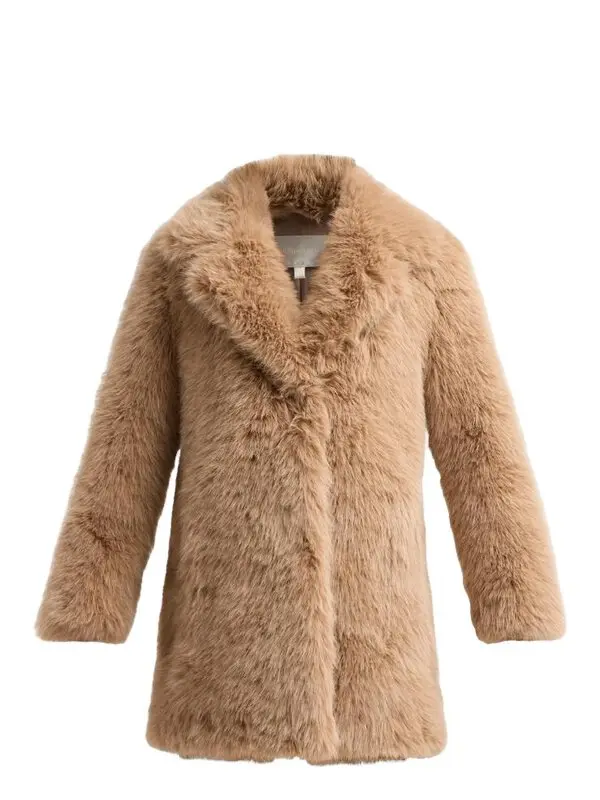 LoveShackFancy Mornet Faur-fur Coat - Brownstone