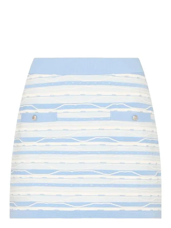 MILLY Sawyer Striped Knit Miniskirt - Blue Multi