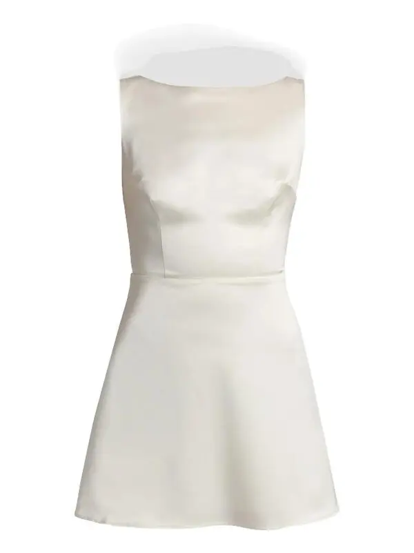 REFORMATION Zenni Satin Minidress - Ivory