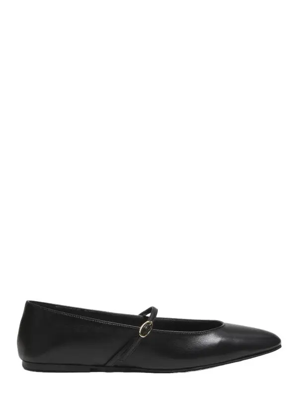Aera Mina Faux Leather Mary Jane Flats - Black