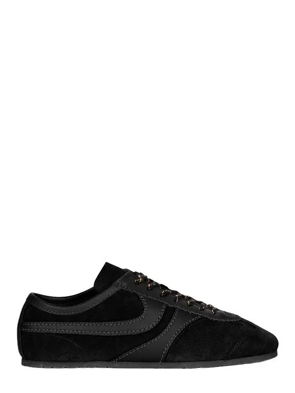 Dries Van Noten Suede Leather-trimmed Sneakers - Black