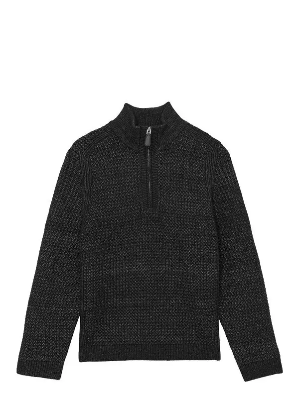 REISS Stockdale Half-zip Sweater - Black