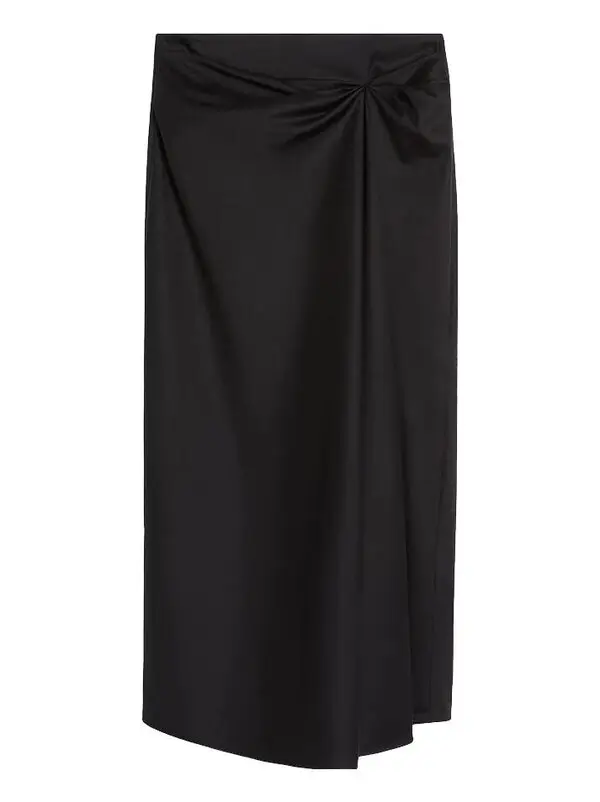 Max Mara Cotton Satin Skirt - Black