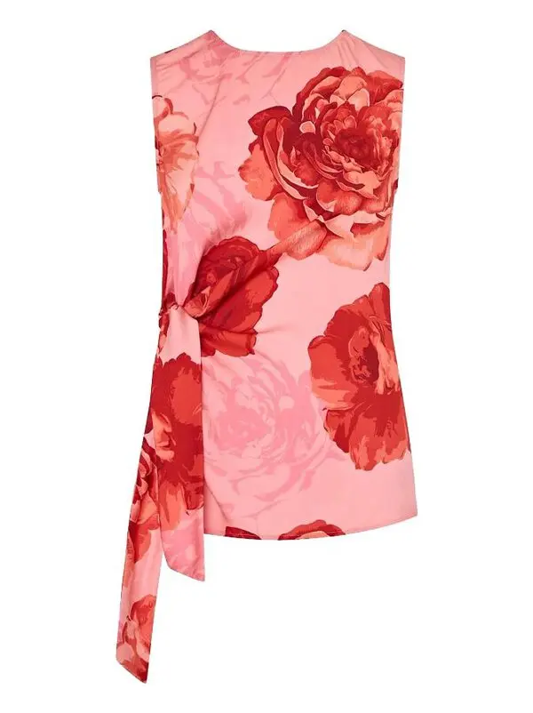 MILLY Serena Floral Sleeveless Top - Pink Multi