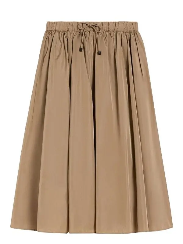 Max Mara Taffeta Midi Skirt - Kaki