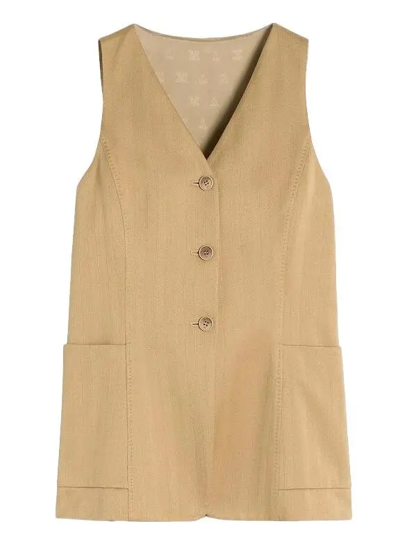 Max Mara Pinstripe Jacquard Jersey Gilet - Desert