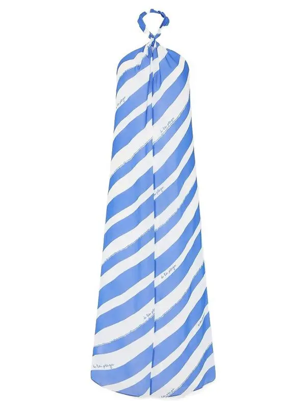 MILLY Ava Striped Maxi Dress - Blue