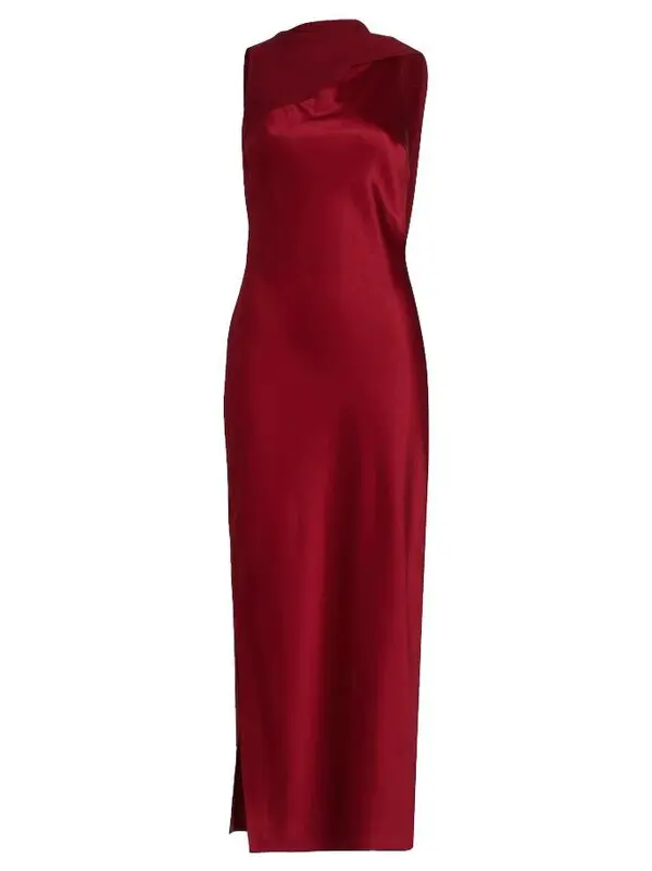 REISS Alula Open-back Sleeveless Satin Dress - Red