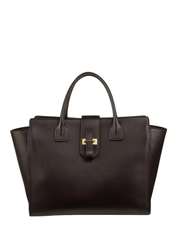NILI LOTAN Lou Leather Top Handle Bag - Espresso