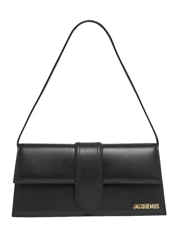 Jacquemus Le Bambino Logo Leather Shoulder Bag - Black