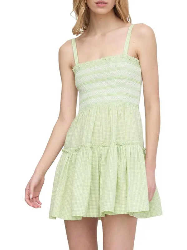 Hill House Home The Seraphina Mini Nap Dress - Lime Gingham