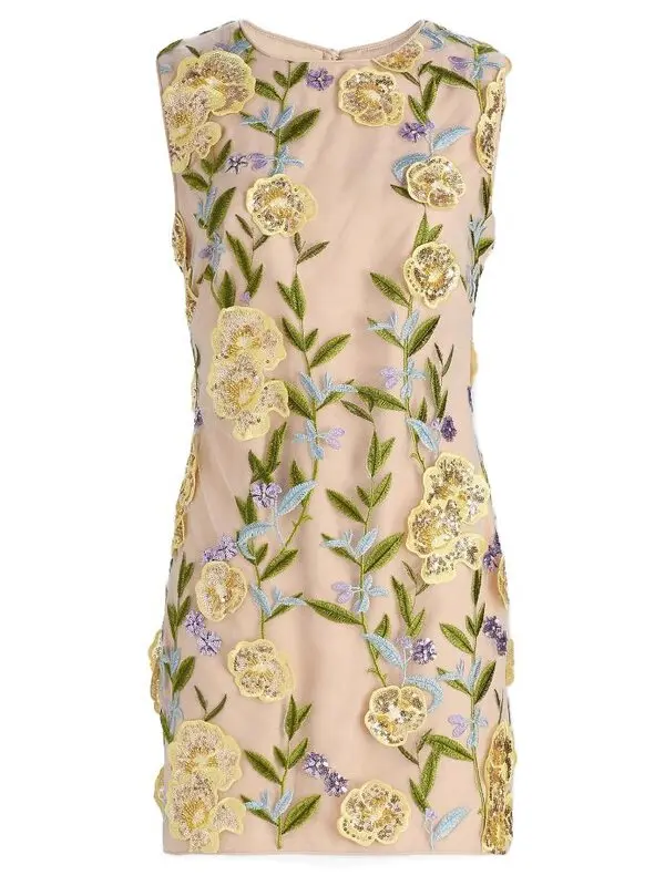 MILLY Ivette Sequin-embroidered Minidress - Multi