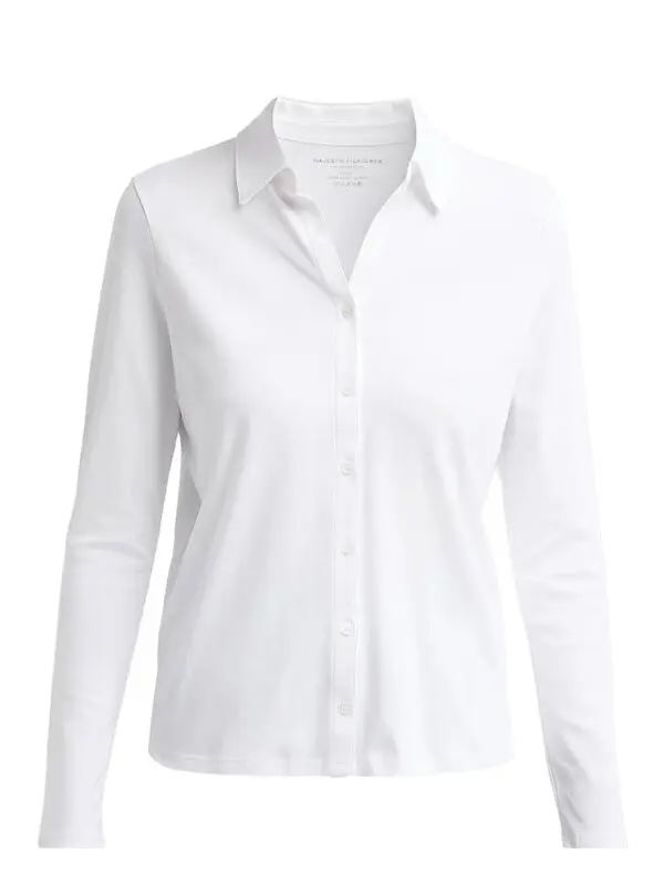 Majestic Filatures Supima Cotton Button-front Shirt - Blanc