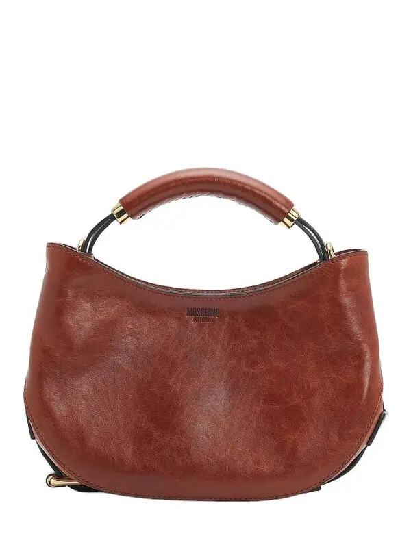 Moschino Logo Leather Top Handle Bag - Hide