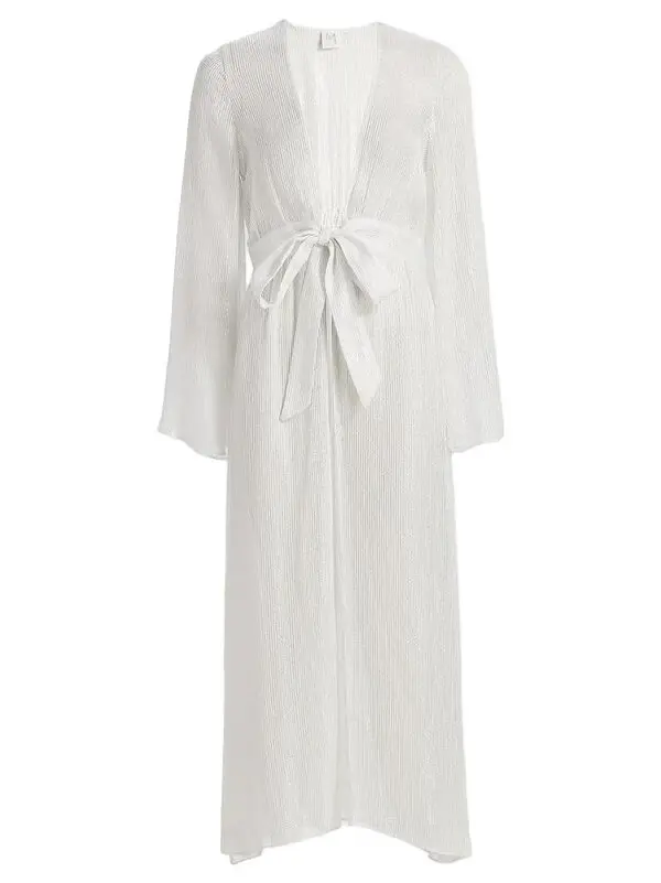 MILLY Vince Pinstriped Cover-up Robe - Multi