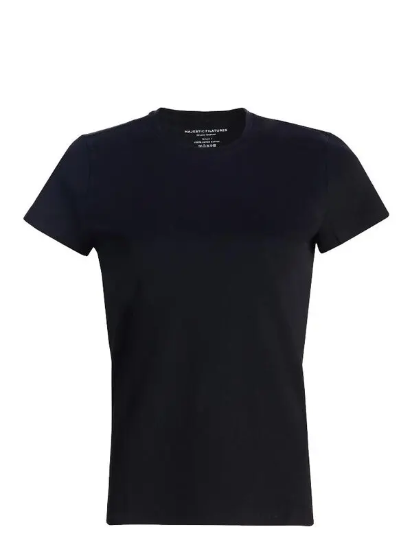 Majestic Filatures Interlock Cotton T-shirt - Noir