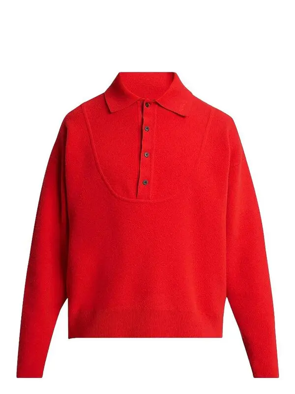 Jacquemus Doppio Wool-blend Polo Sweater - Red