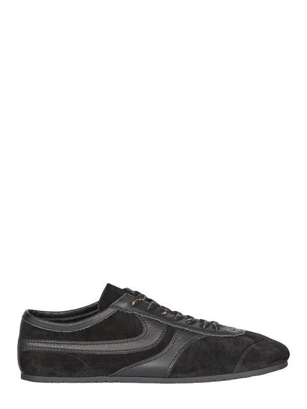Dries Van Noten Retro Leather Low-top Sneakers - Black