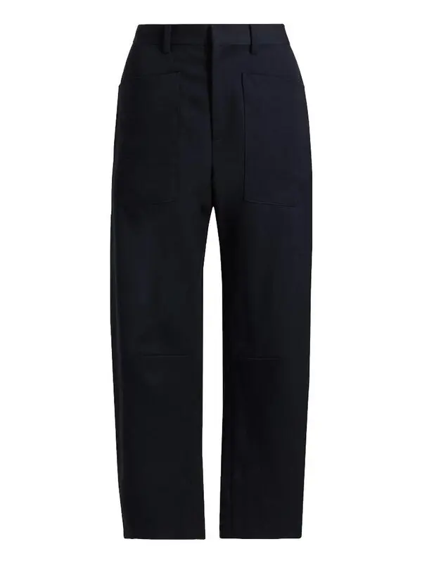 NILI LOTAN Shon Wool Barrel-leg Pants - Midnight