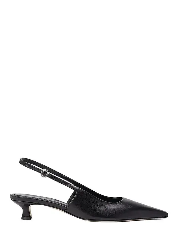 AeydĒ Catrina Leather 35mm Kitten-heel Slingback Pumps - Black