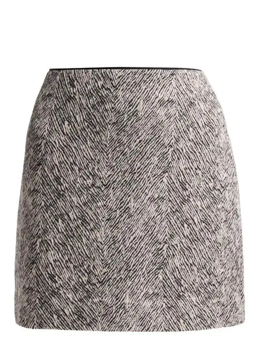 MILLY Emily Herringbone Mini Skirt - Grey