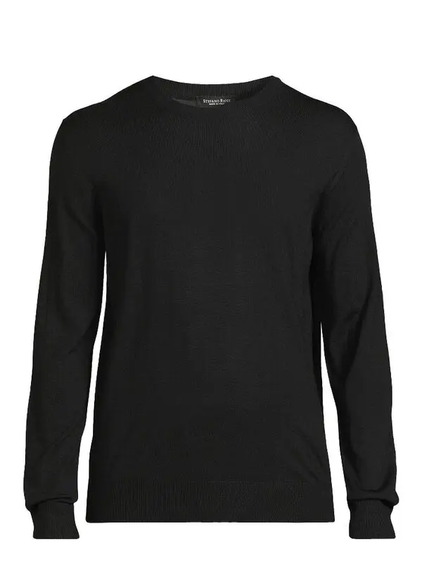 Stefano Ricci Ribbed Wool Sweater - Black
