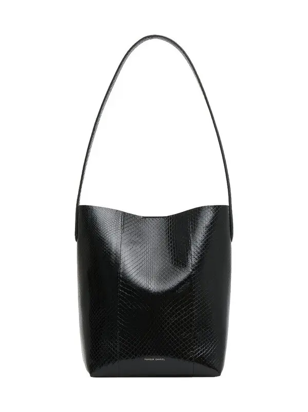MANSUR GAVRIEL Mini Everyday Cabas Watersnake Shoulder Bag - Black
