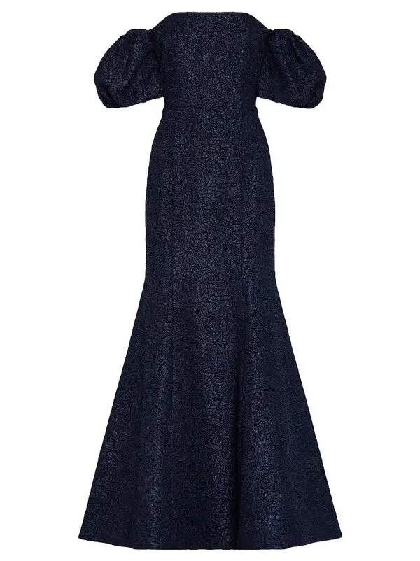 MILLY Alexi Off-the-shoulder Mermaid Gown - Navy