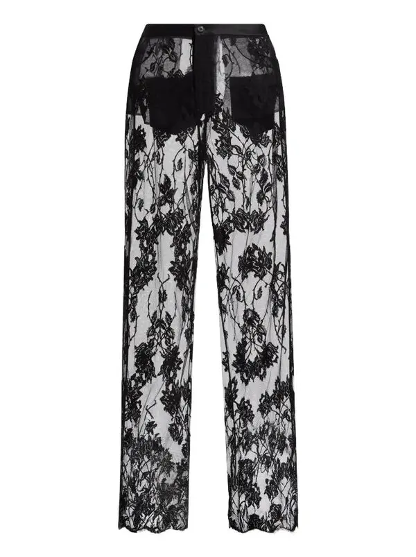 Kiki De Montparnasse Dominique Sheer Lace Pants - Black