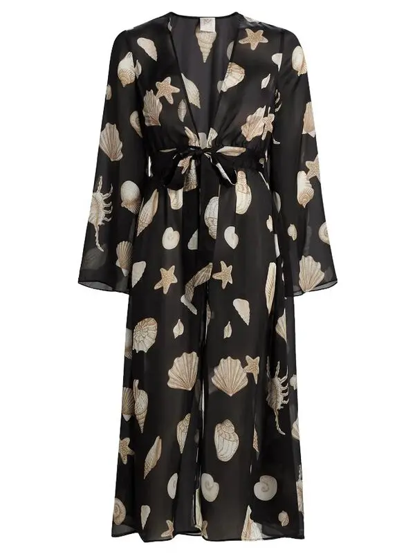 MILLY Vince Seashell-print Cover-up Midi-dress - Multi