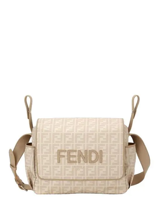 Fendi Logo Ff Diaper Bag - Beige