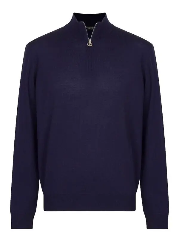 Stefano Ricci Wool Quarter-zip Sweater - Blue