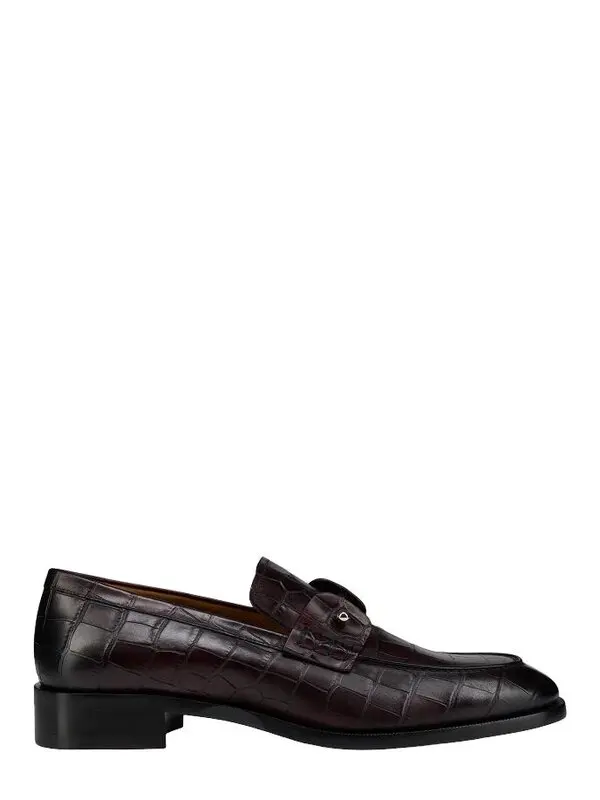 CHRISTIAN LOUBOUTIN Chambelimoc Patinated Leather Loafers - Amara