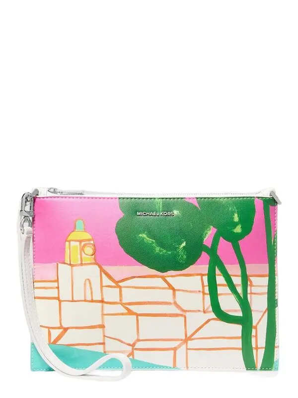 Michael Kors Landscape Printed Wristlet - Raspberry