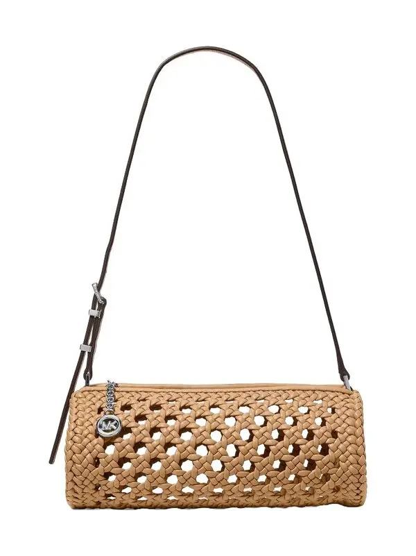 Michael Kors Small Open-weave Barrel Pouchette - Peanut