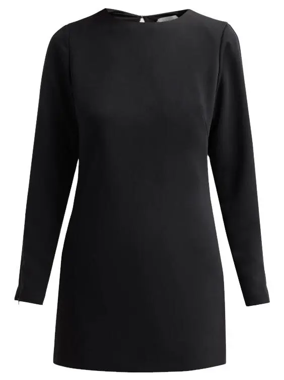 MILLY Audrey Crêpe Mini Dress - Black