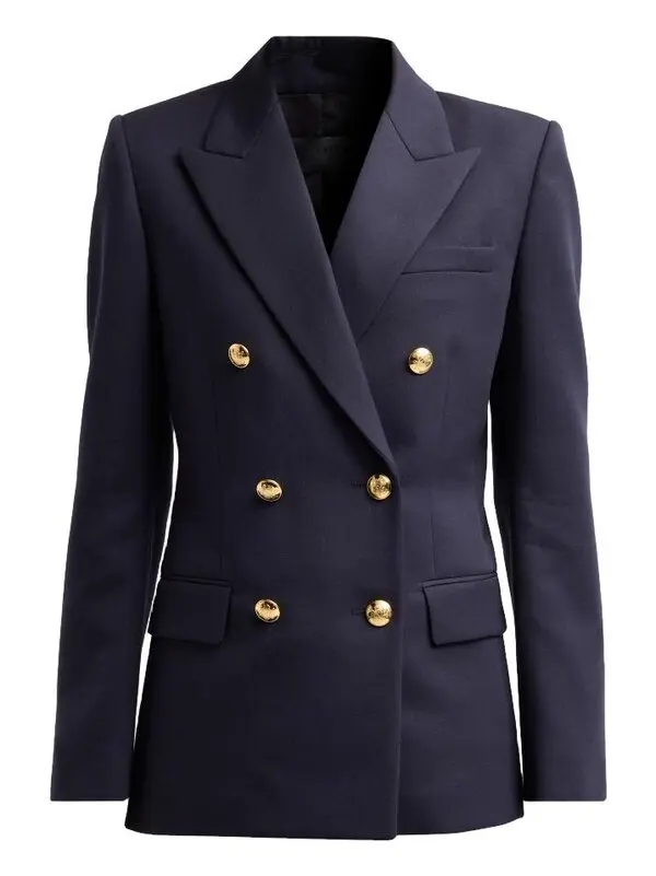 NILI LOTAN Bruni Wool Double-breasted Blazer - Midnight