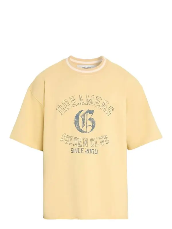 GOLDEN GOOSE Journey Cotton Fleece Short-sleeve T-shirt - Beige