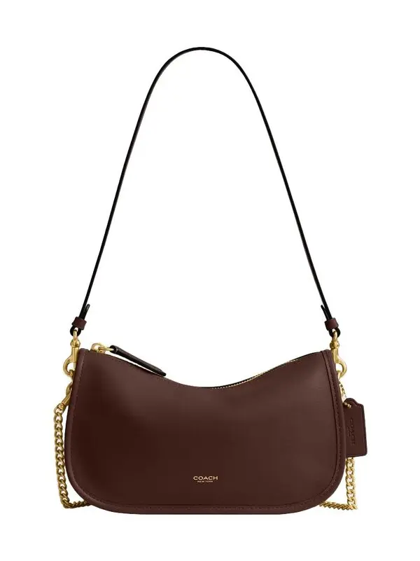 COACH Waverly Leather Shoulder Bag - Maple