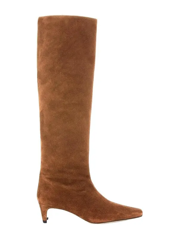 Staud Wally Suede Knee-high Boots - Tan
