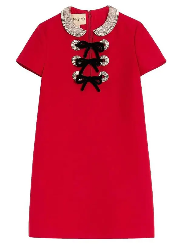 Valentino Garavani Embroidered Crepe Couture Short Dress - Paris