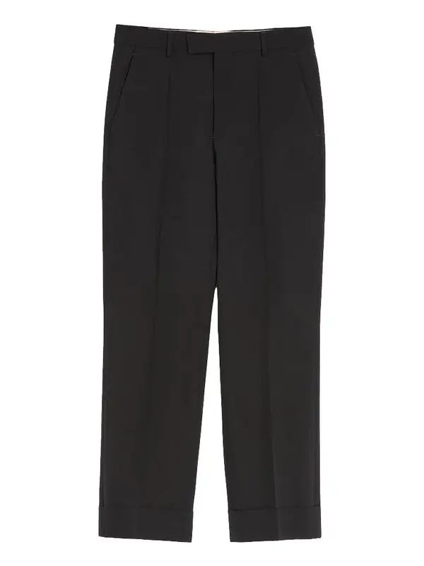 Valentino Garavani Wool Pants With Cuffs - Black