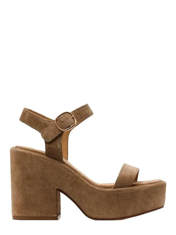 Gabriela Hearst Iman 110mm Suede Platform Sandals - Sand