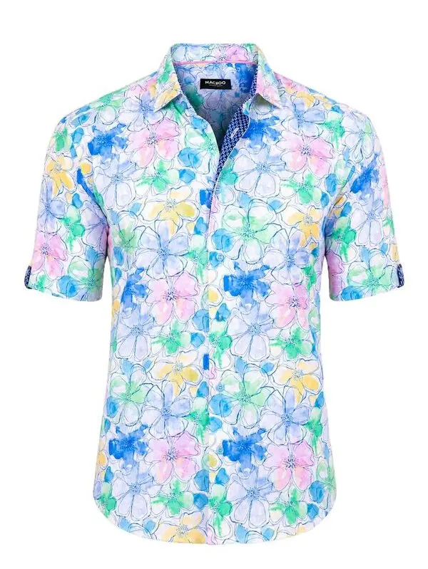 MACEOO Galileo Short Sleeve Shirt - White Multi