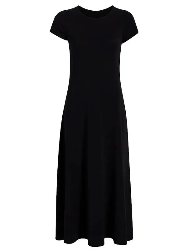 Another Tomorrow Fitted Tee Dress - Black
