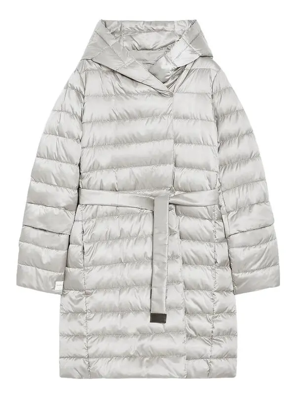 Max Mara Reversible Down Jacket In Water Repellent Satin - Ivory