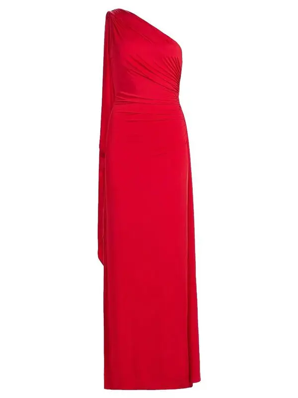 Ronny Kobo Linden One-shoulder Maxi Dress - Goji Berry