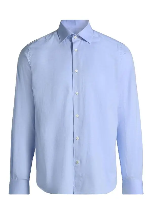SAKS FIFTH AVENUE Collection Stretch-cotton Button-front Shirt - Blue